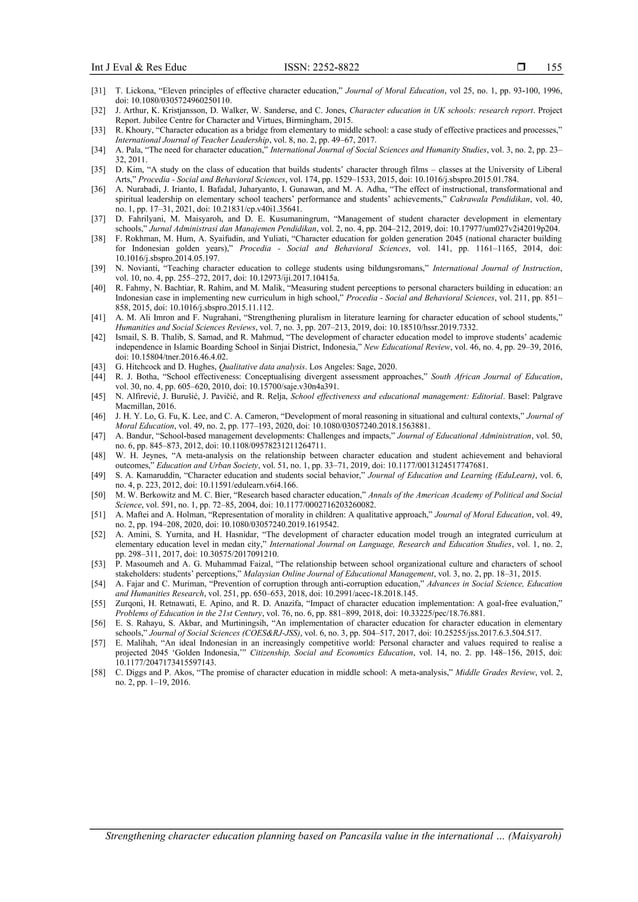 Strengthening character education planning based on Pancasila value in ...