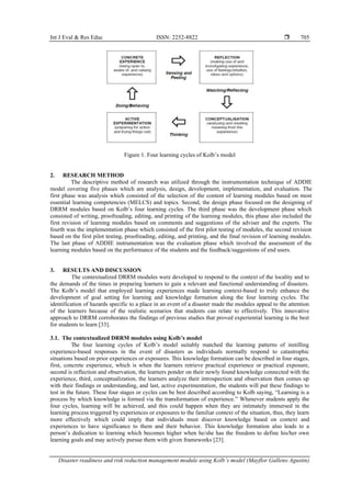 Disaster readiness and risk reduction management module using Kolb’s model | PDF