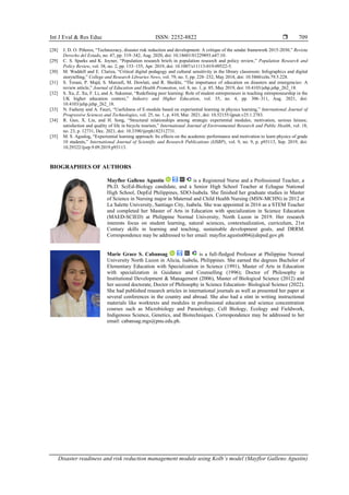 Disaster readiness and risk reduction management module using Kolb’s model | PDF