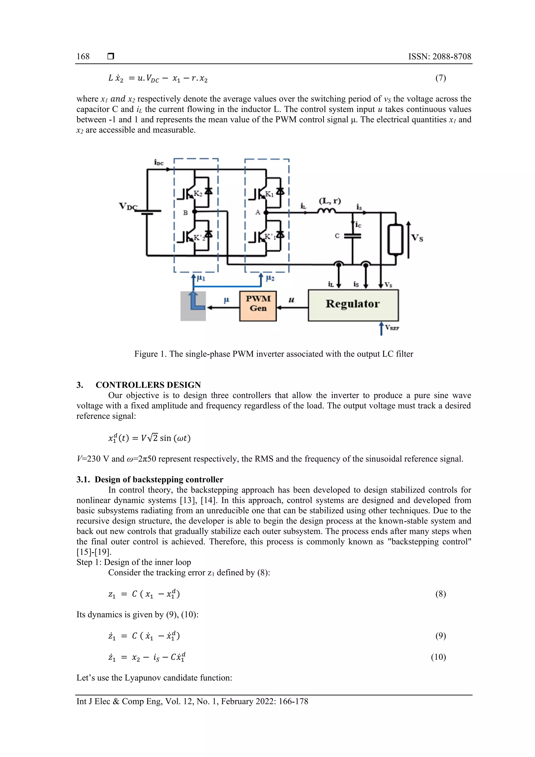 Comparison Of Backstepping Sliding Mode And Pid Regulators For A Voltage Inverter Pdf