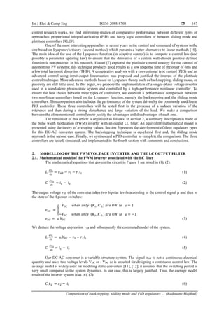 Comparison of backstepping, sliding mode and PID regulators for a voltage inverter | PDF ...