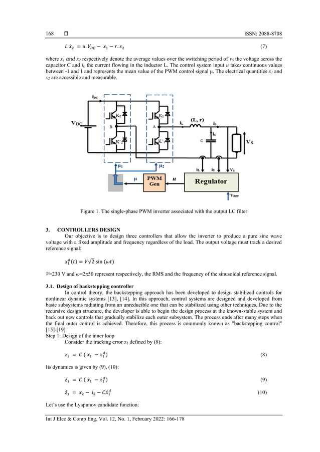 Comparison of backstepping, sliding mode and PID regulators for a voltage inverter | PDF ...