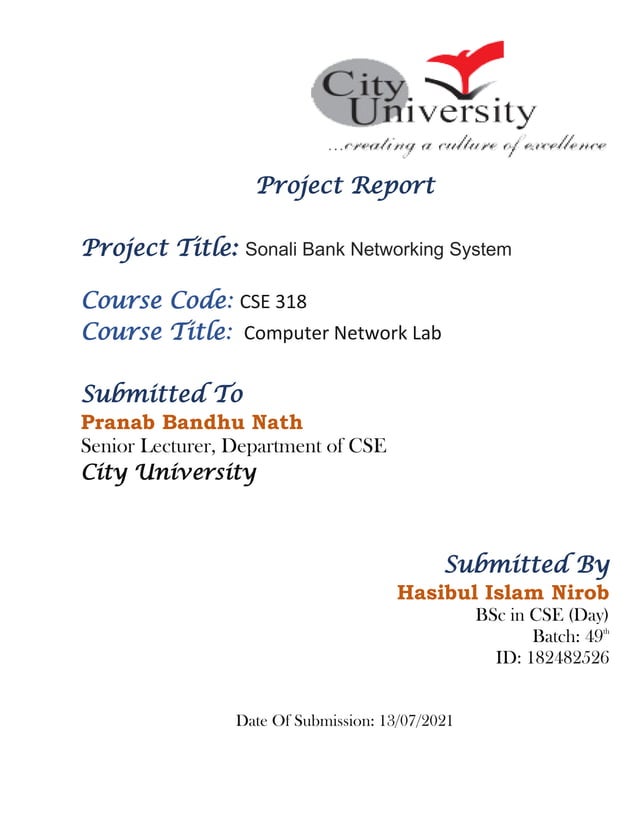 Sonali Bank Network Design Project Report | PDF | Computer Networking ...