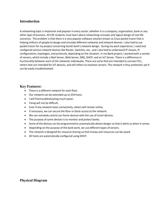 Sonali Bank Network Design Project Report | PDF