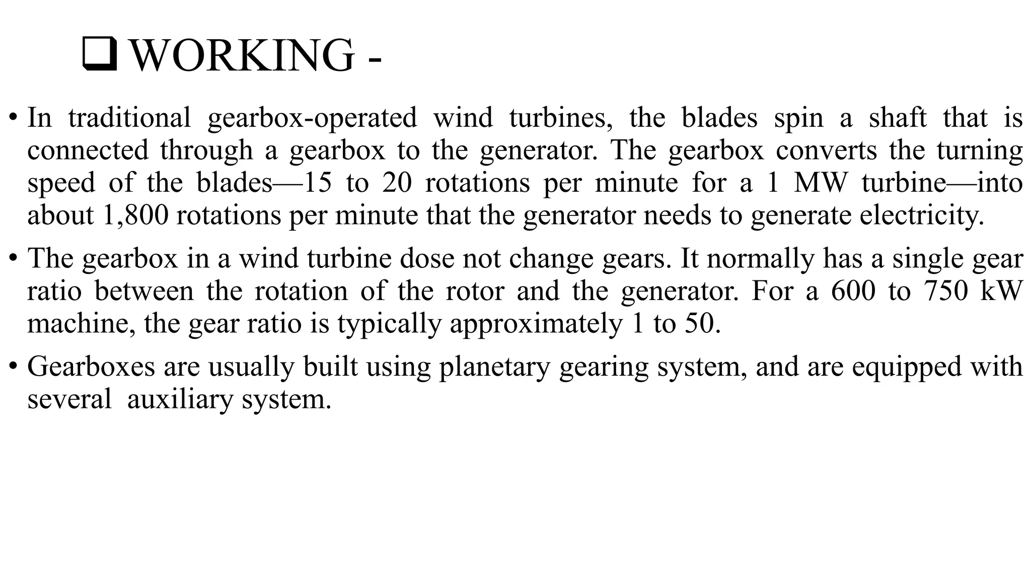 Wind Turbine Gearbox | PPTX
