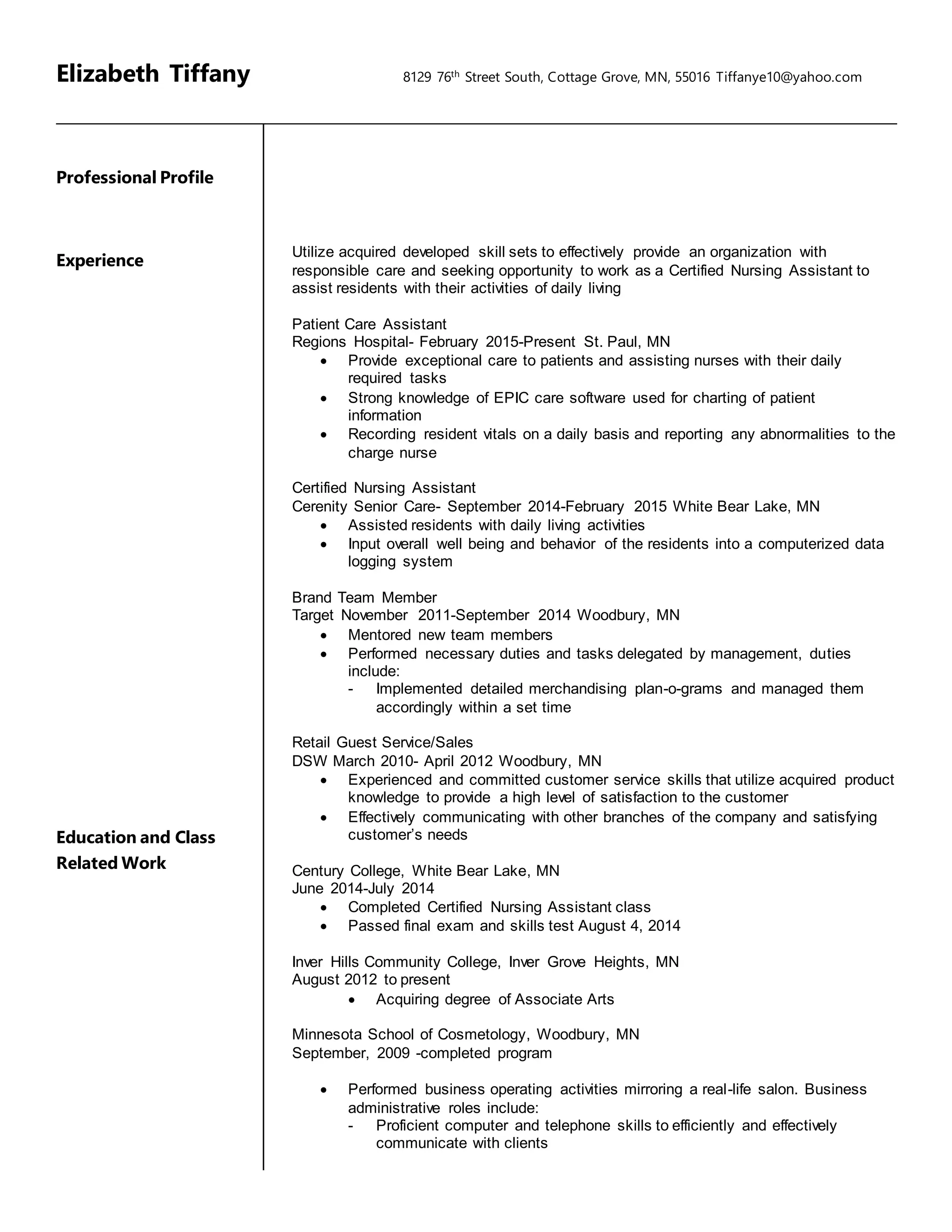 Elizabeth Tiffany Resume 2-27-2016 | PDF