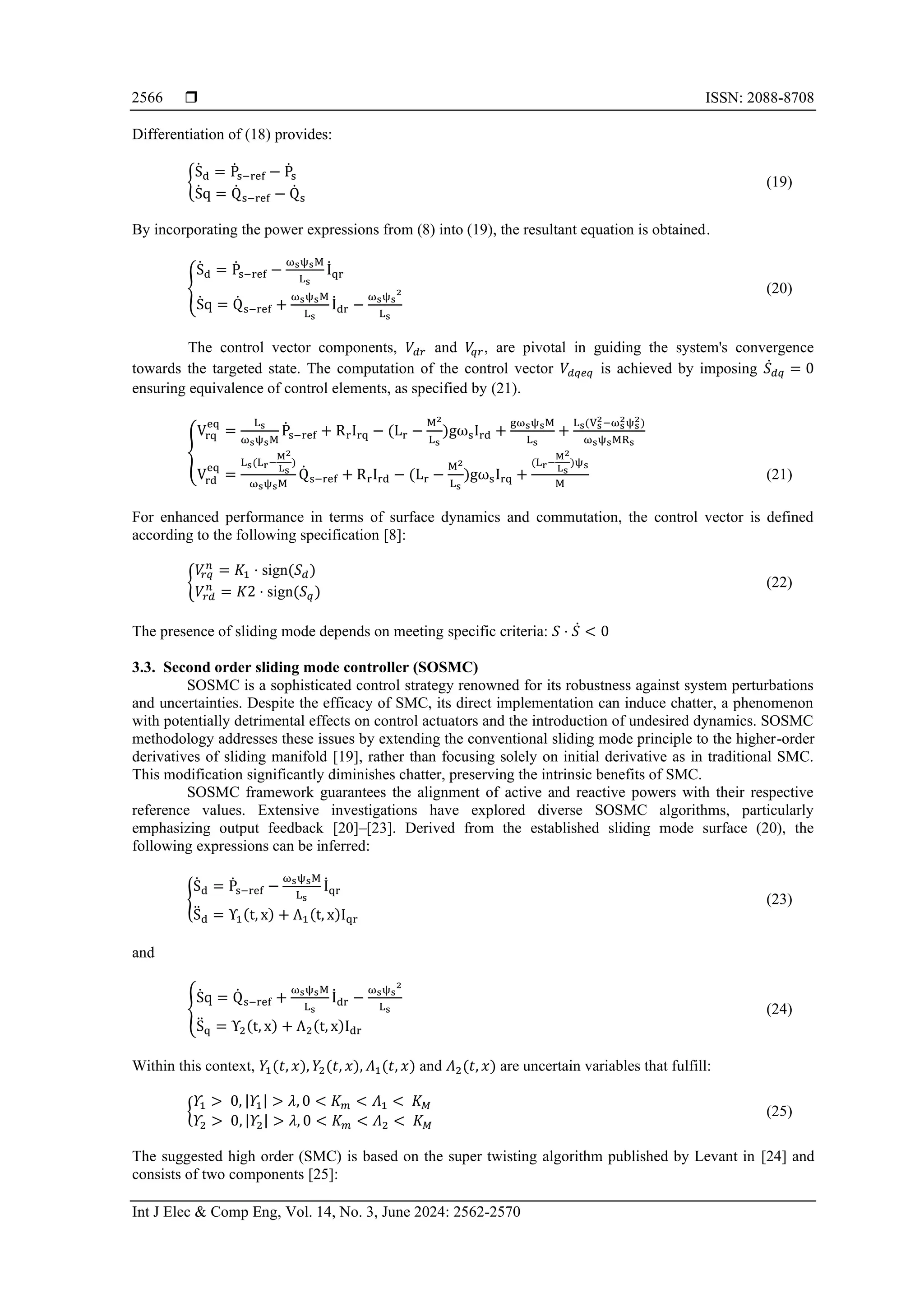 Advanced Control Scheme Of Doubly Fed Induction Generator For Wind Turbine Using Second Sliding