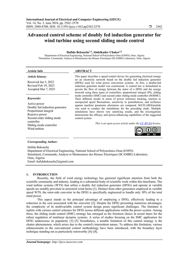 Advanced Control Scheme Of Doubly Fed Induction Generator For Wind Turbine Using Second Sliding