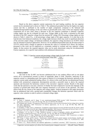 Capacitor current analysis of a three-level neutral point clamped ...