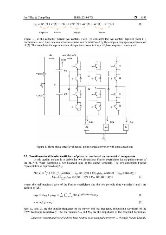 Capacitor current analysis of a three-level neutral point clamped converter under unbalanced ...