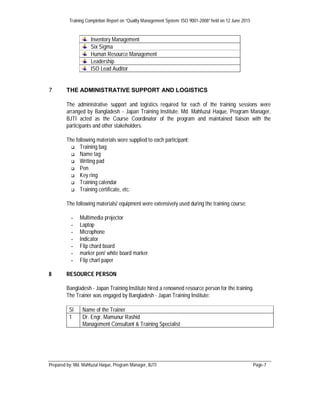 Training Completion Report_Quality Management System_Organization | PDF