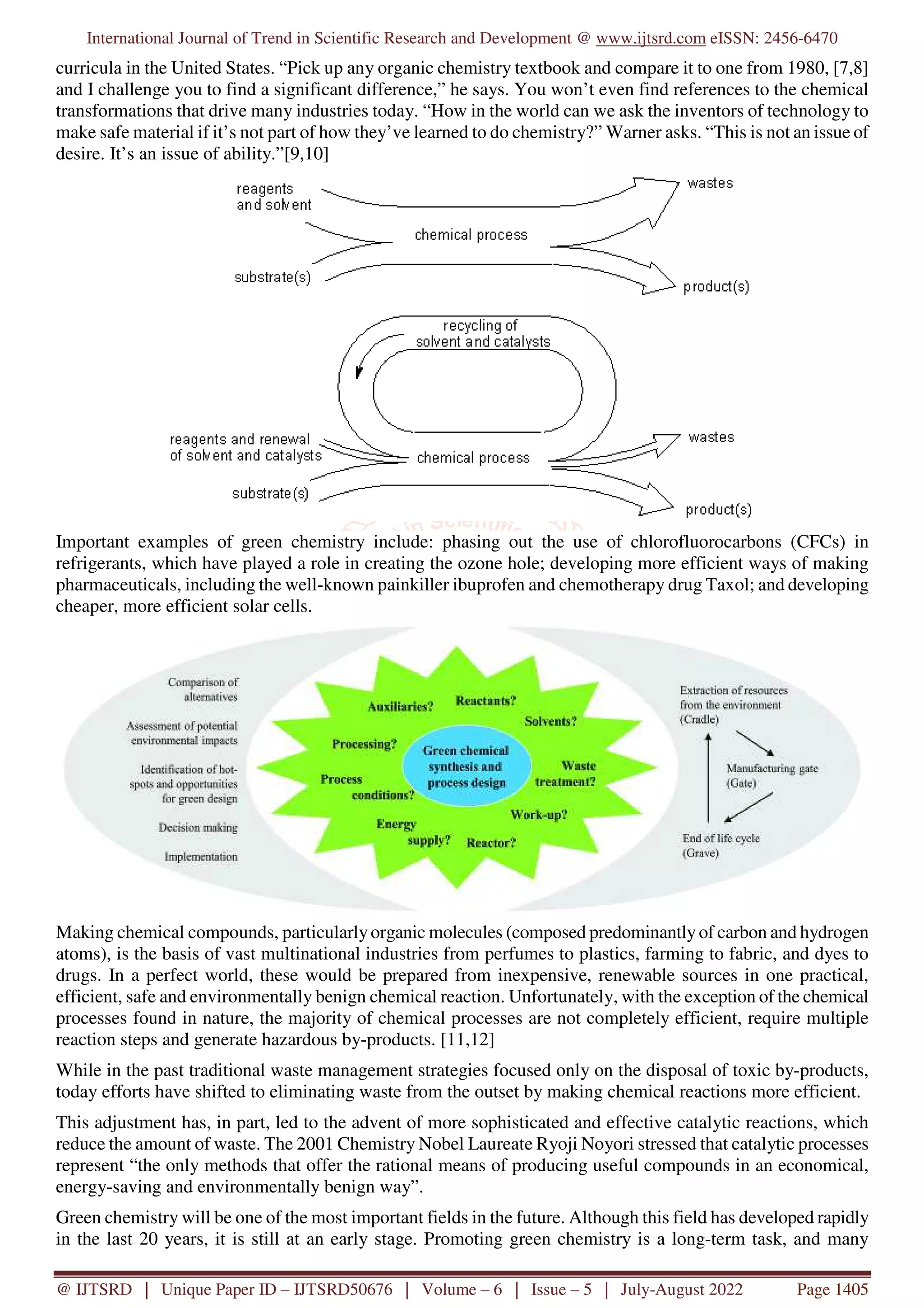 Green Chemistry for a Sustainable Future | PDF