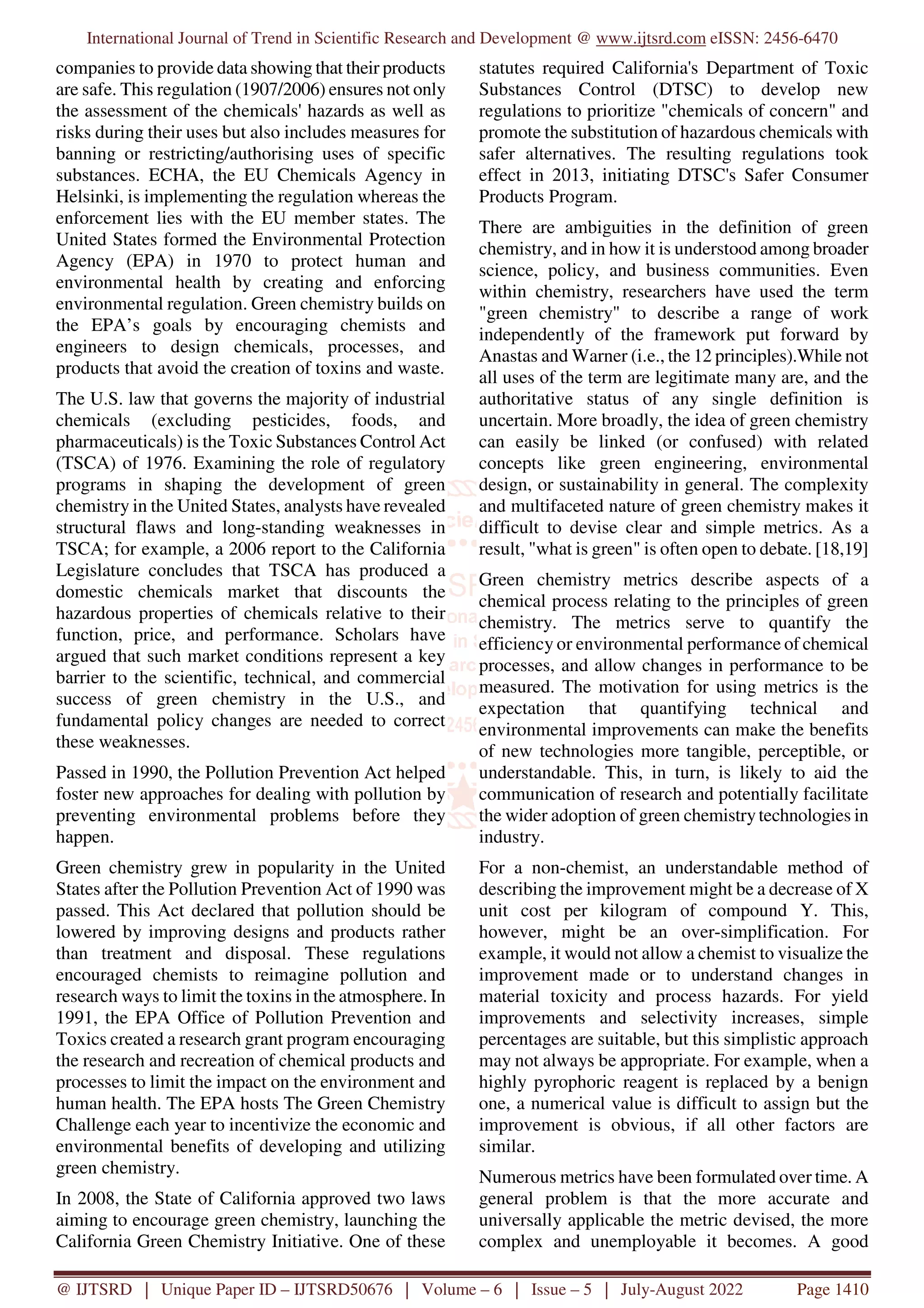 Green Chemistry for a Sustainable Future | PDF