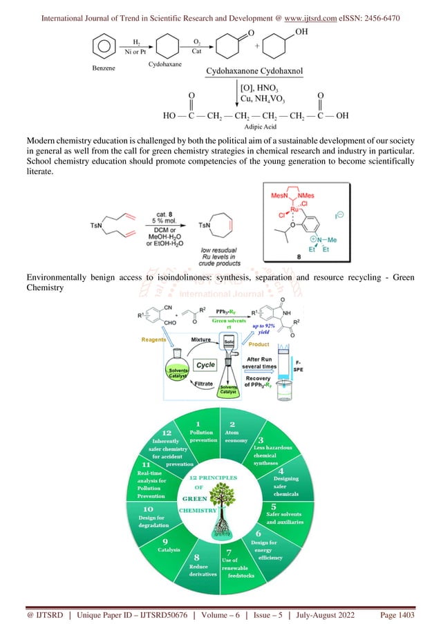 Green Chemistry for a Sustainable Future | PDF