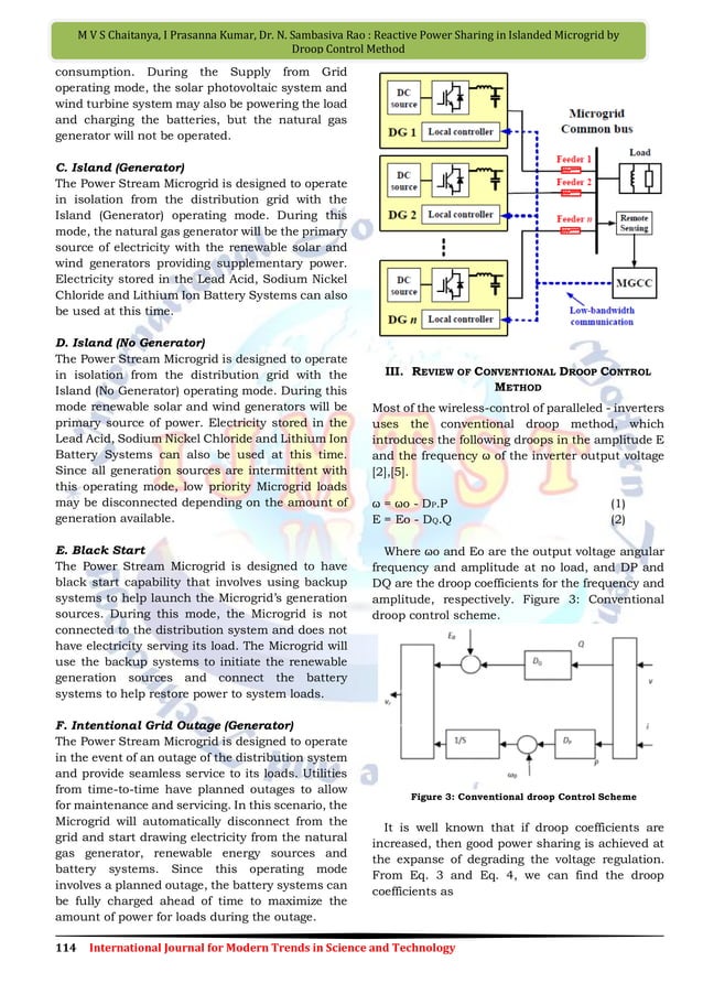 Reactive Power Sharing In Islanded Microgrid By Droop Control Method Pdf