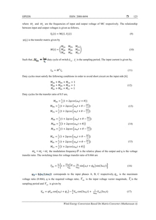 Wind Energy Conversion Based On Matrix Converter | PDF