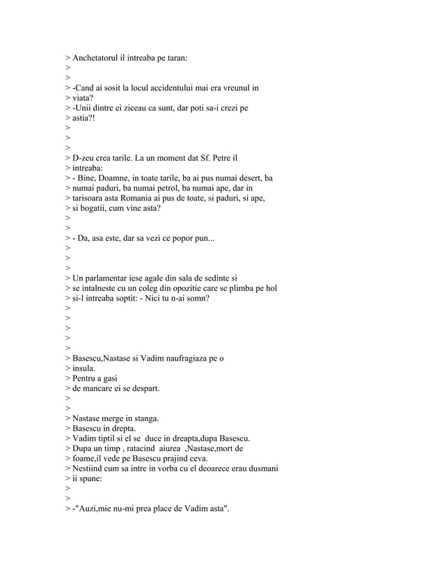 183 bancuri politice 2009 readaptate | PDF