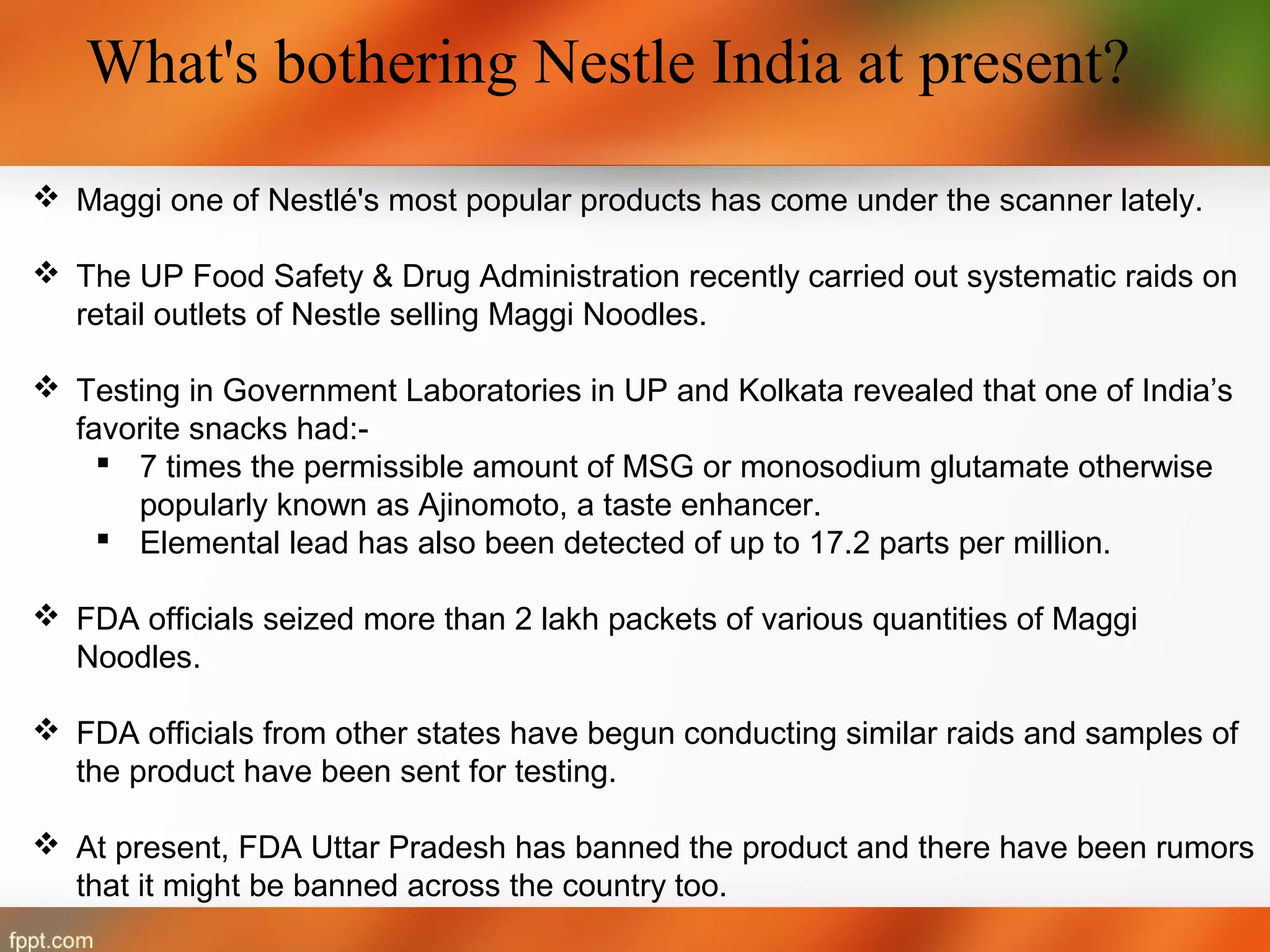 The Story of Maggi Crisis | PPT