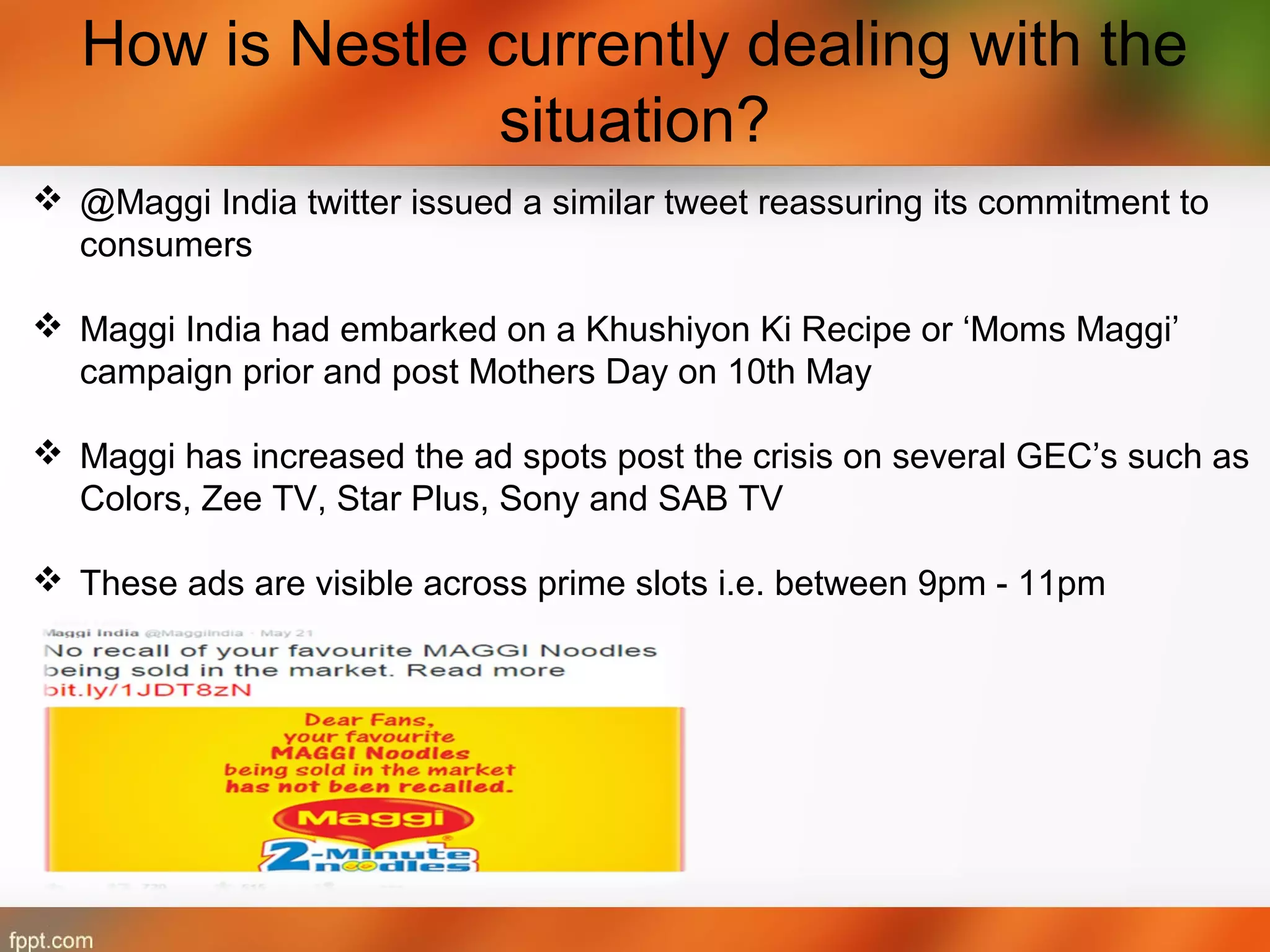 The Story of Maggi Crisis | PPT