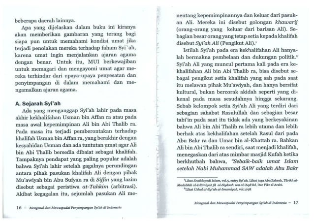 Buku panduan MUI mengenal dan mewaspadai penyimpangan syiah di ...