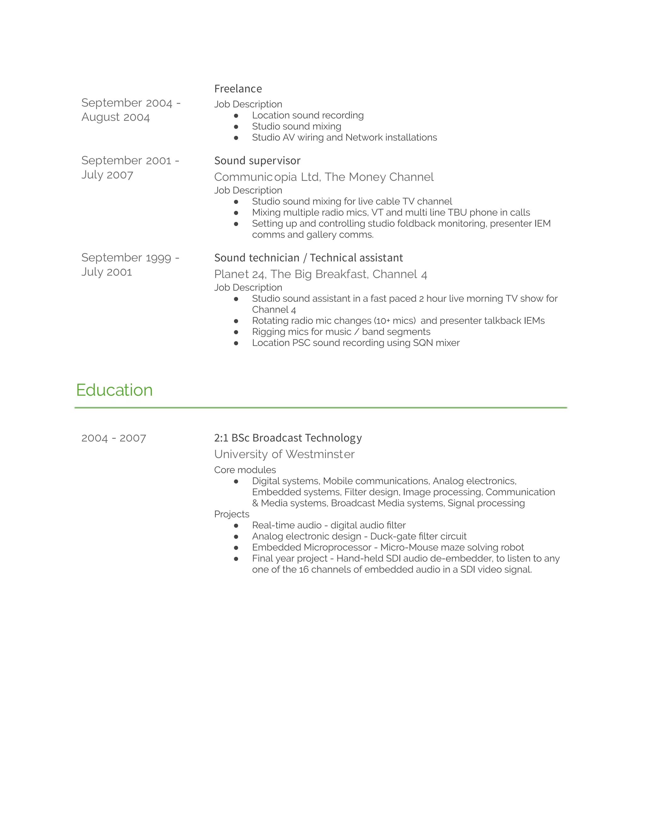 TomHarris-WorkHistory | PDF