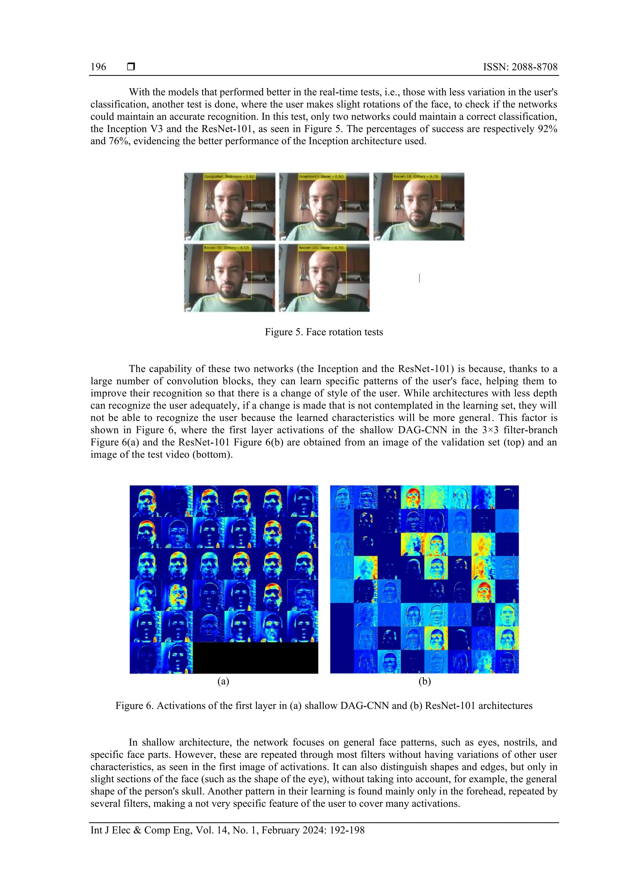 Comparison Of Convolutional Neural Network Models For Users Facial