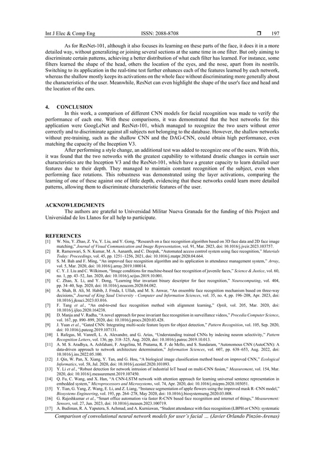 Comparison Of Convolutional Neural Network Models For User S Facial Recognition Pdf