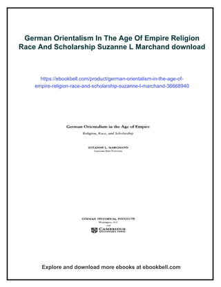 German Orientalism In The Age Of Empire Religion Race And Scholarship ...
