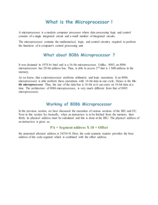 Details 8086 Microprocessor | PDF
