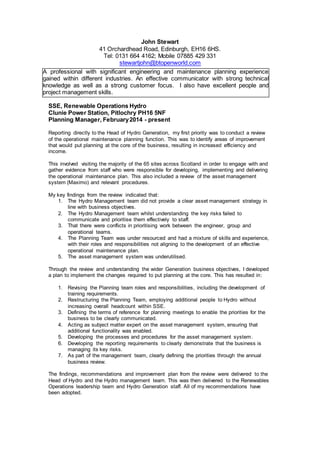 John Stewart CV 2016 | PDF