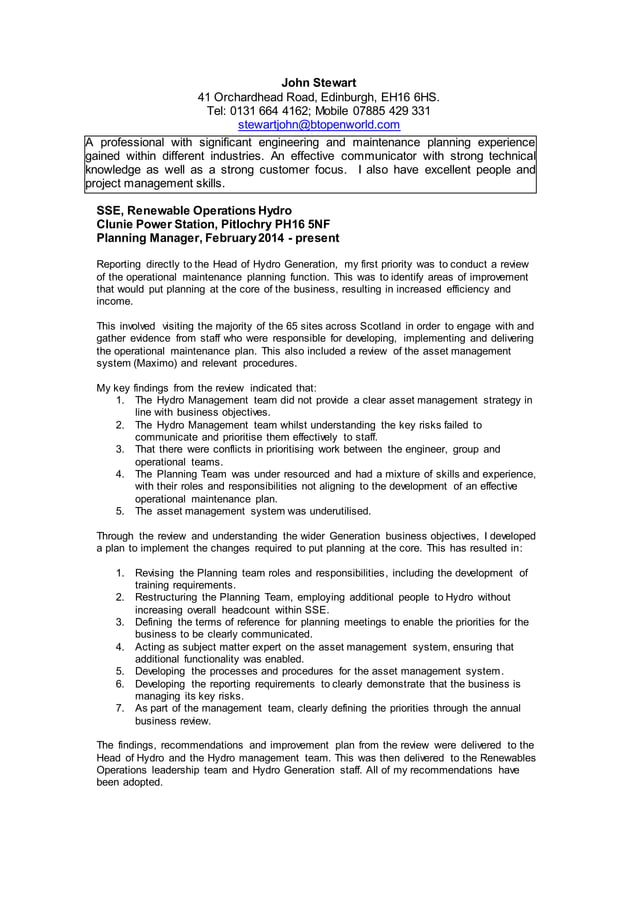 John Stewart CV 2016 | PDF