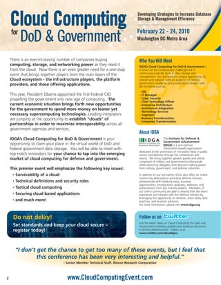 Cloud Computing for DoD and Government 2010 | PDF