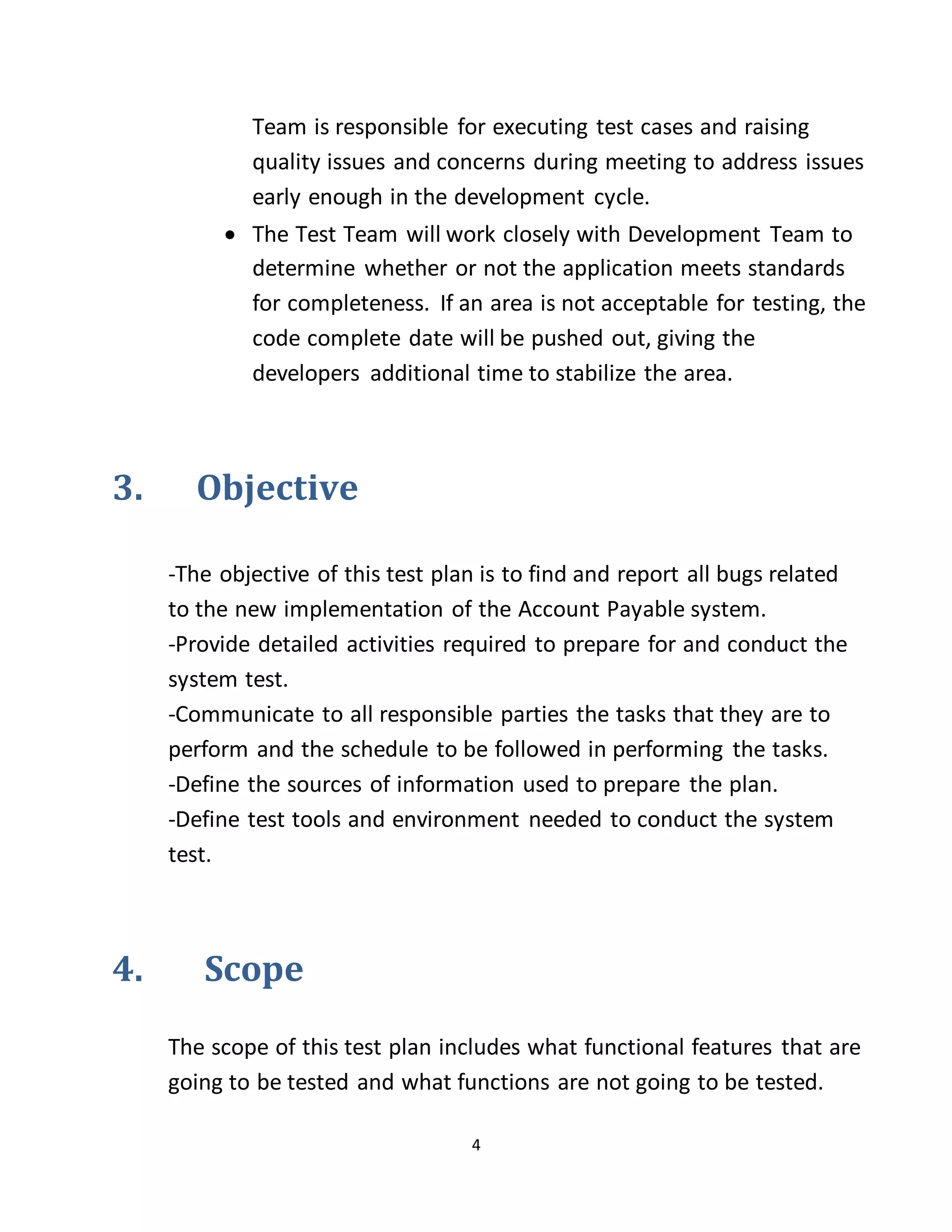 System Test Plan for Accounts Payable System | DOCX