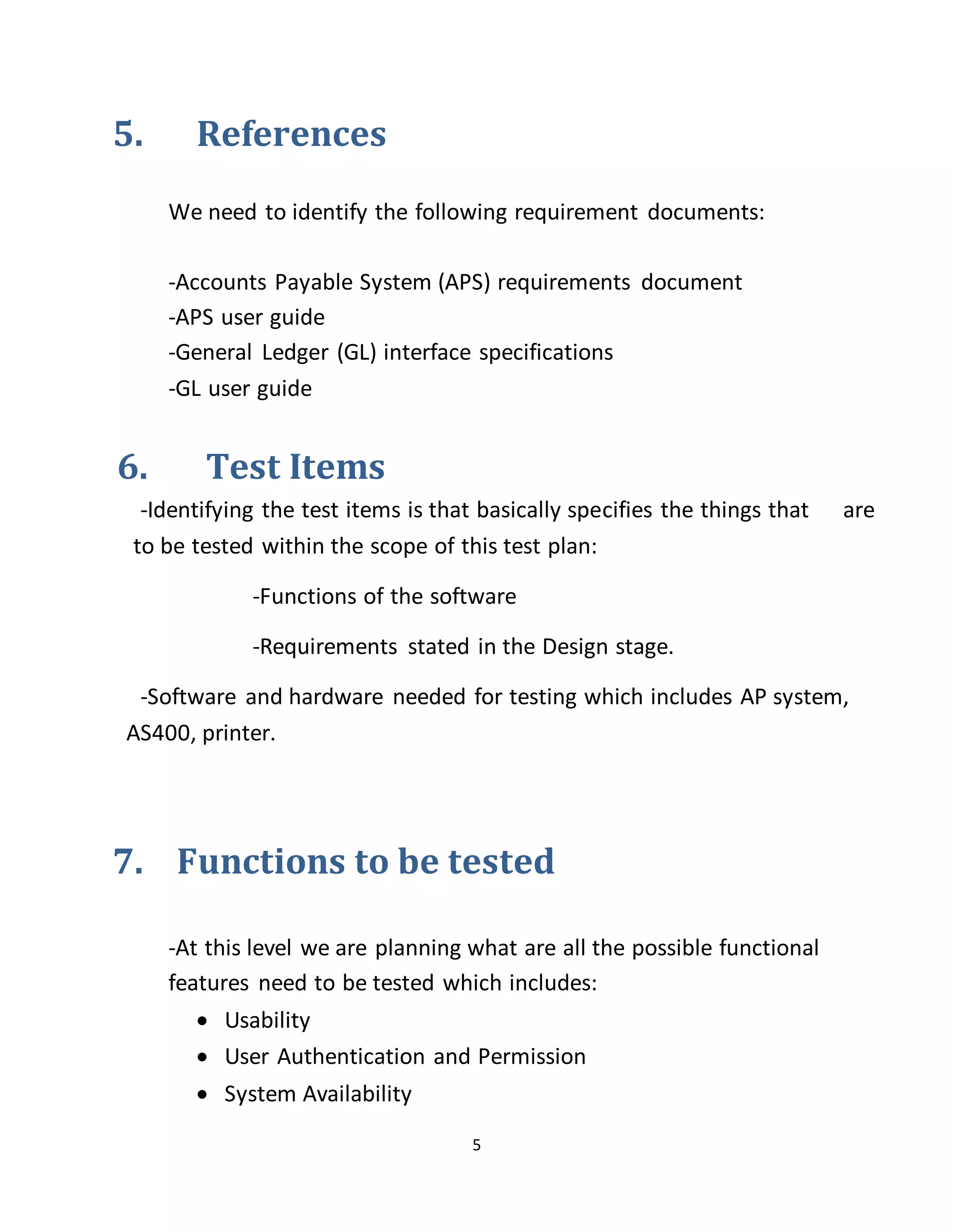 System Test Plan for Accounts Payable System | DOCX
