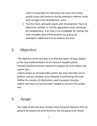 System Test Plan for Accounts Payable System | DOCX