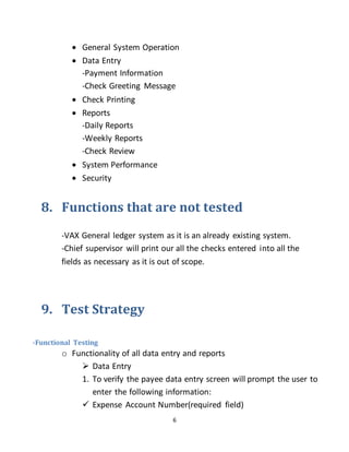 System Test Plan for Accounts Payable System | DOCX