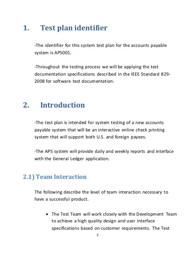 System Test Plan for Accounts Payable System