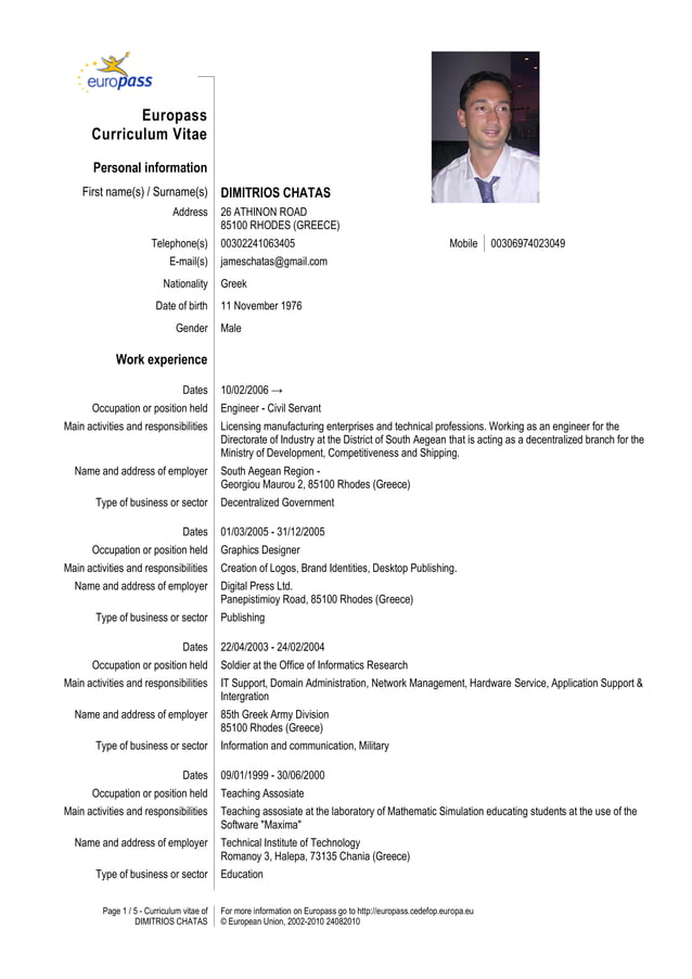 Europass-CV-CHATAS | PDF