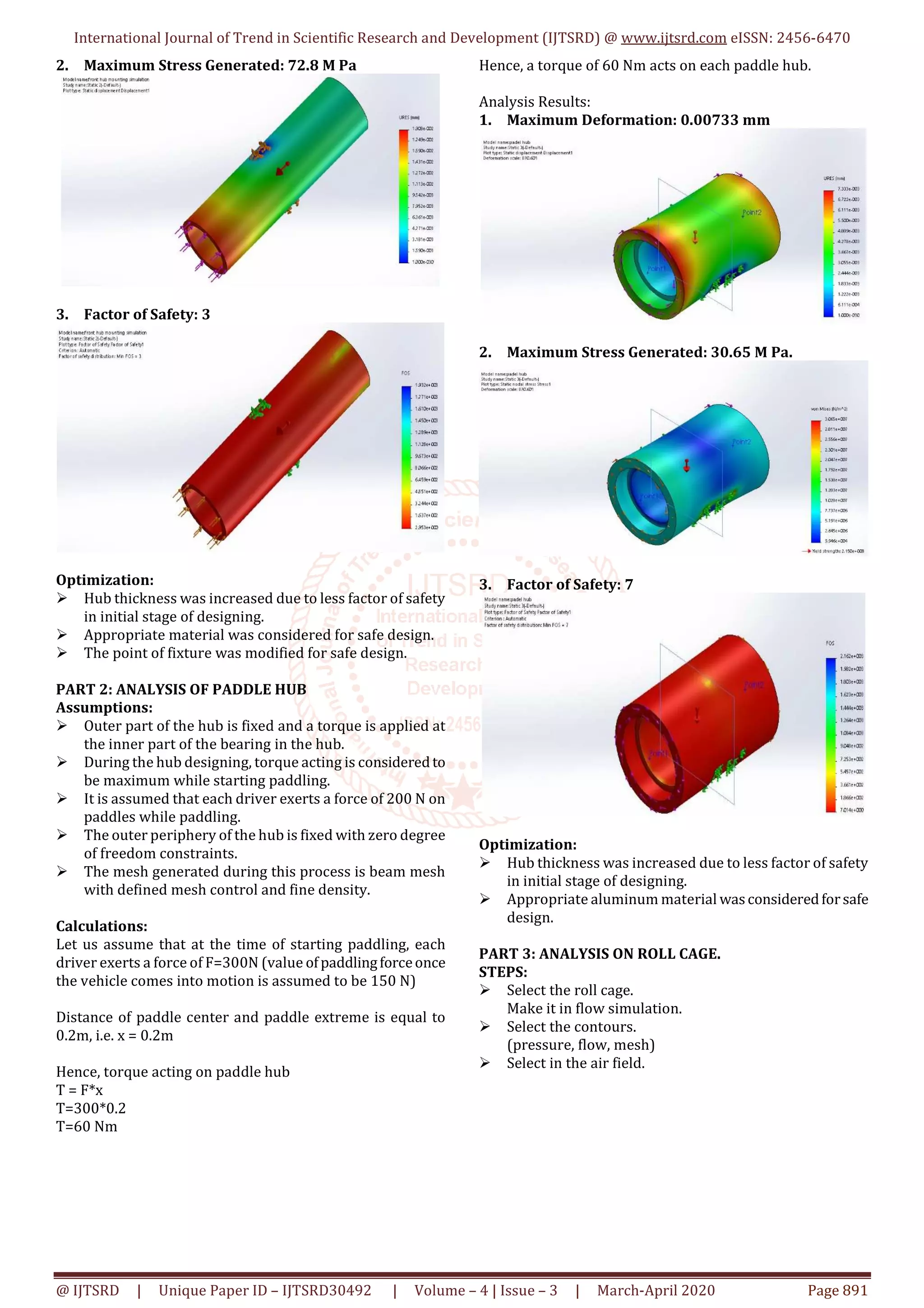 CFD Analysis of Wheel Hub, Paddle Hub and Roll Cage in Solid Works | PDF