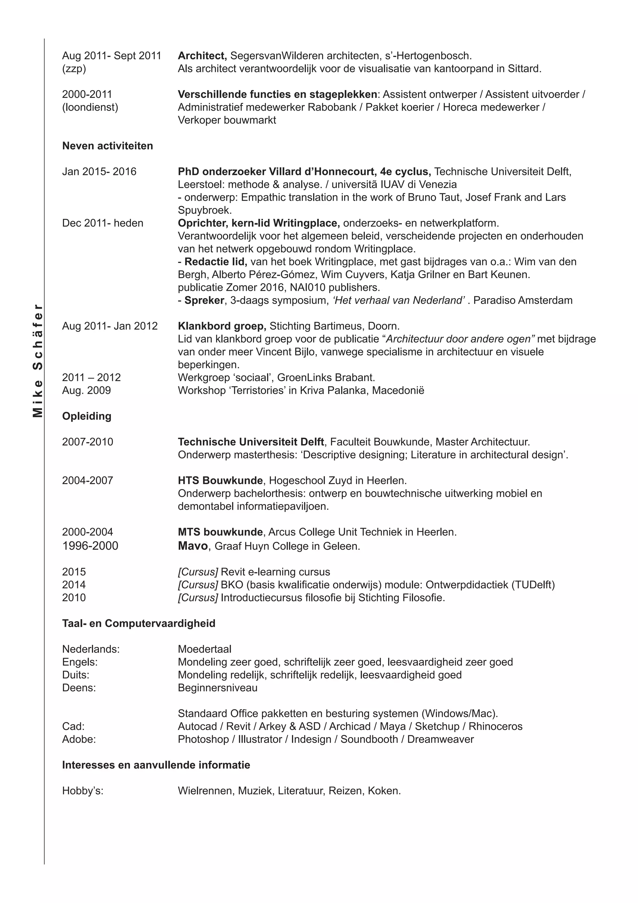 Curriculum-Vitae_Mike-Schäfer | PDF