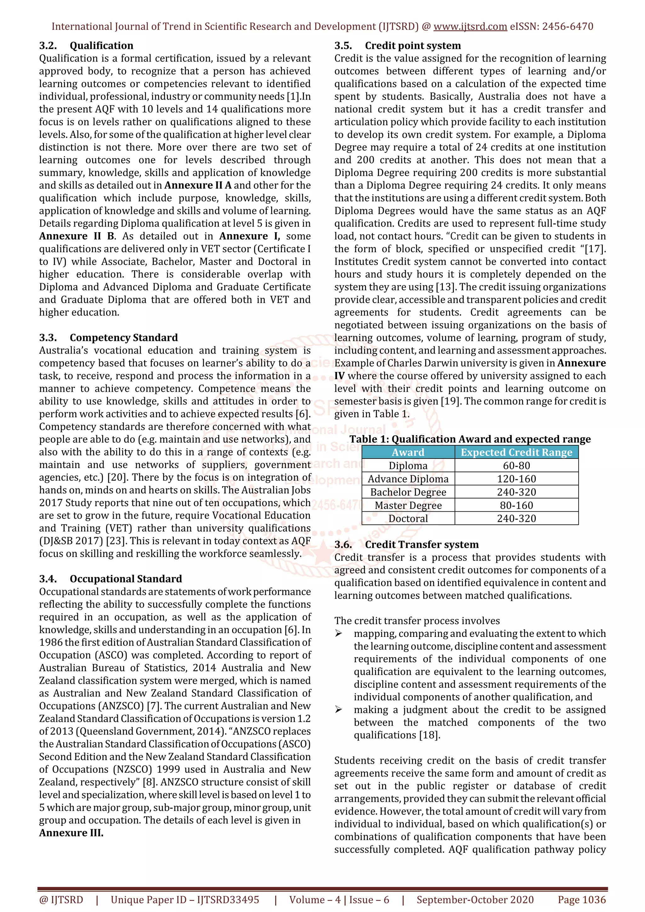 Review Paper on Australia Qualification Framework | PDF