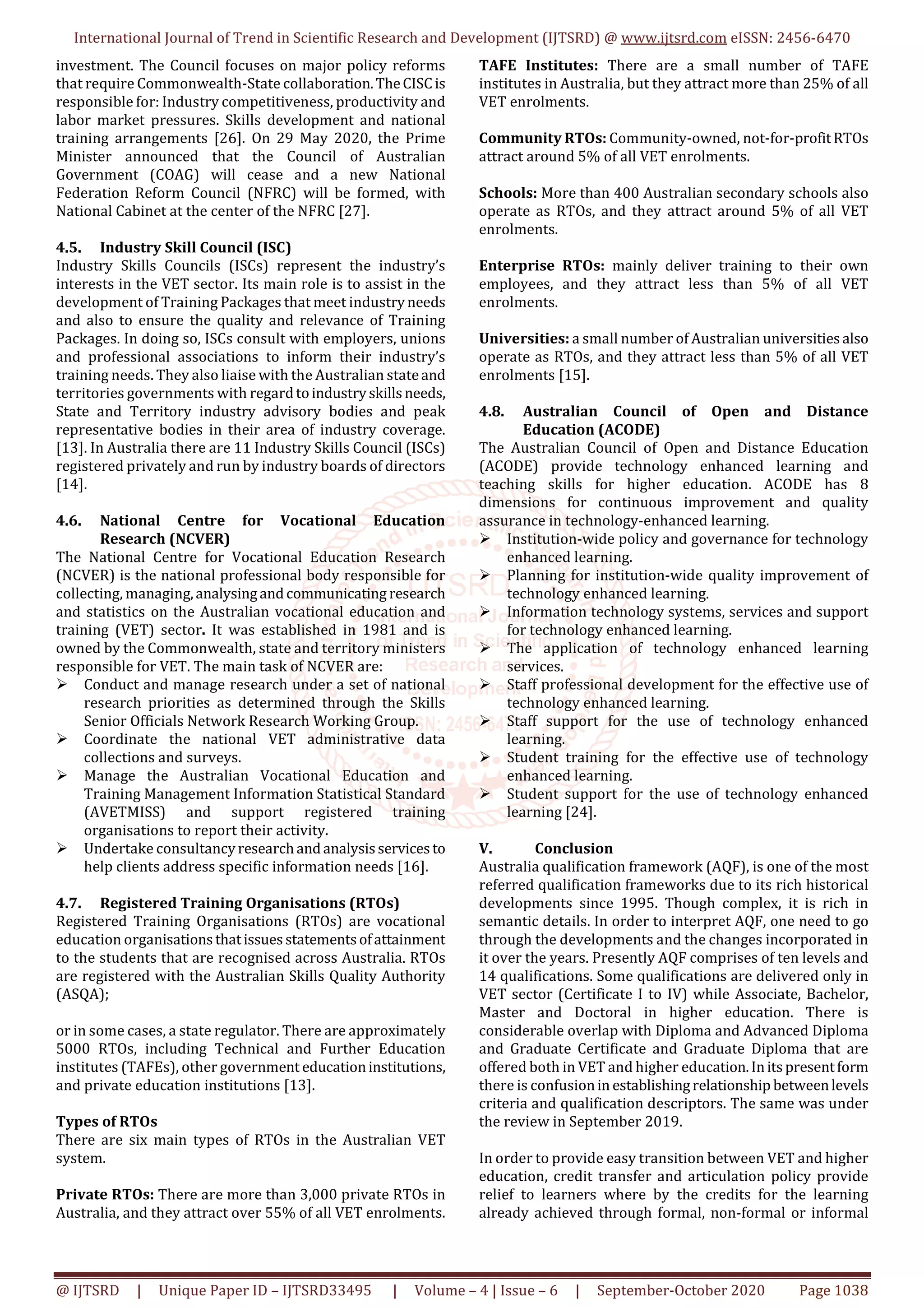 Review Paper on Australia Qualification Framework | PDF