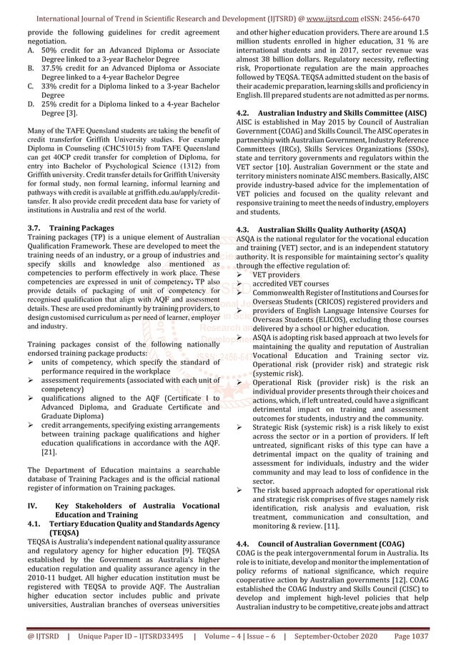 Review Paper on Australia Qualification Framework | PDF