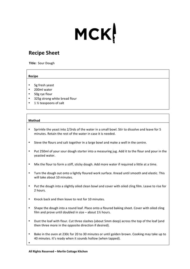 Sourdough Bread Pdf