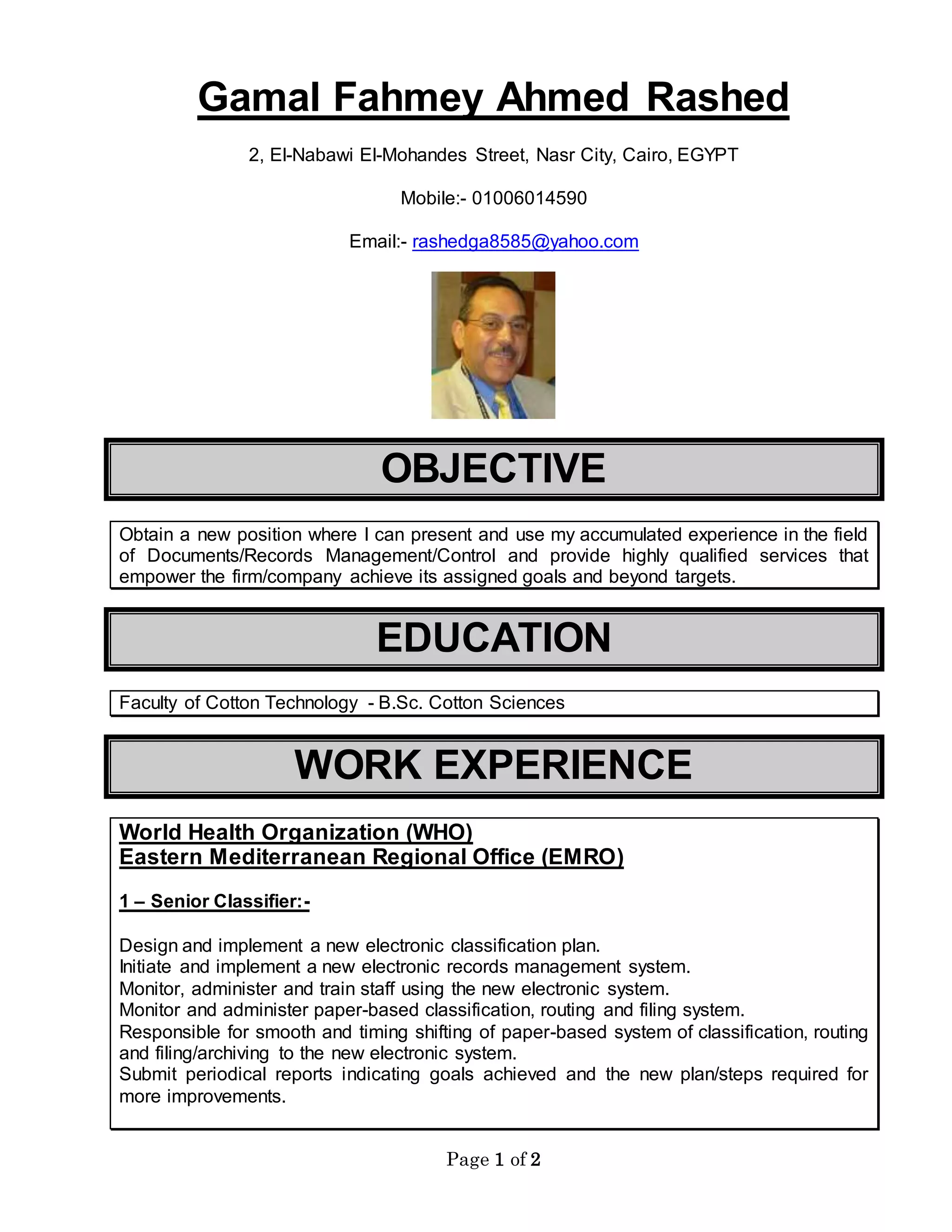 GAMAL RASHED NEW CV | DOCX