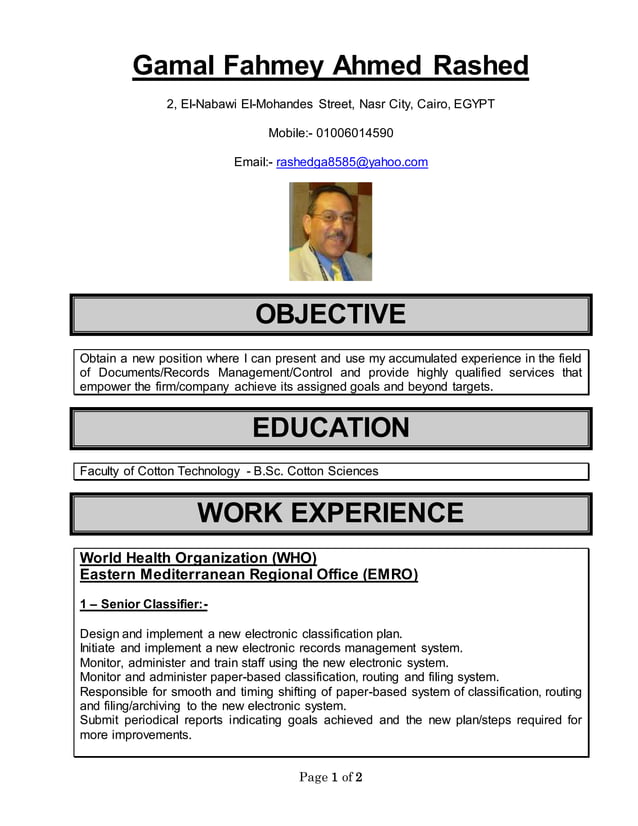 GAMAL RASHED NEW CV | PDF