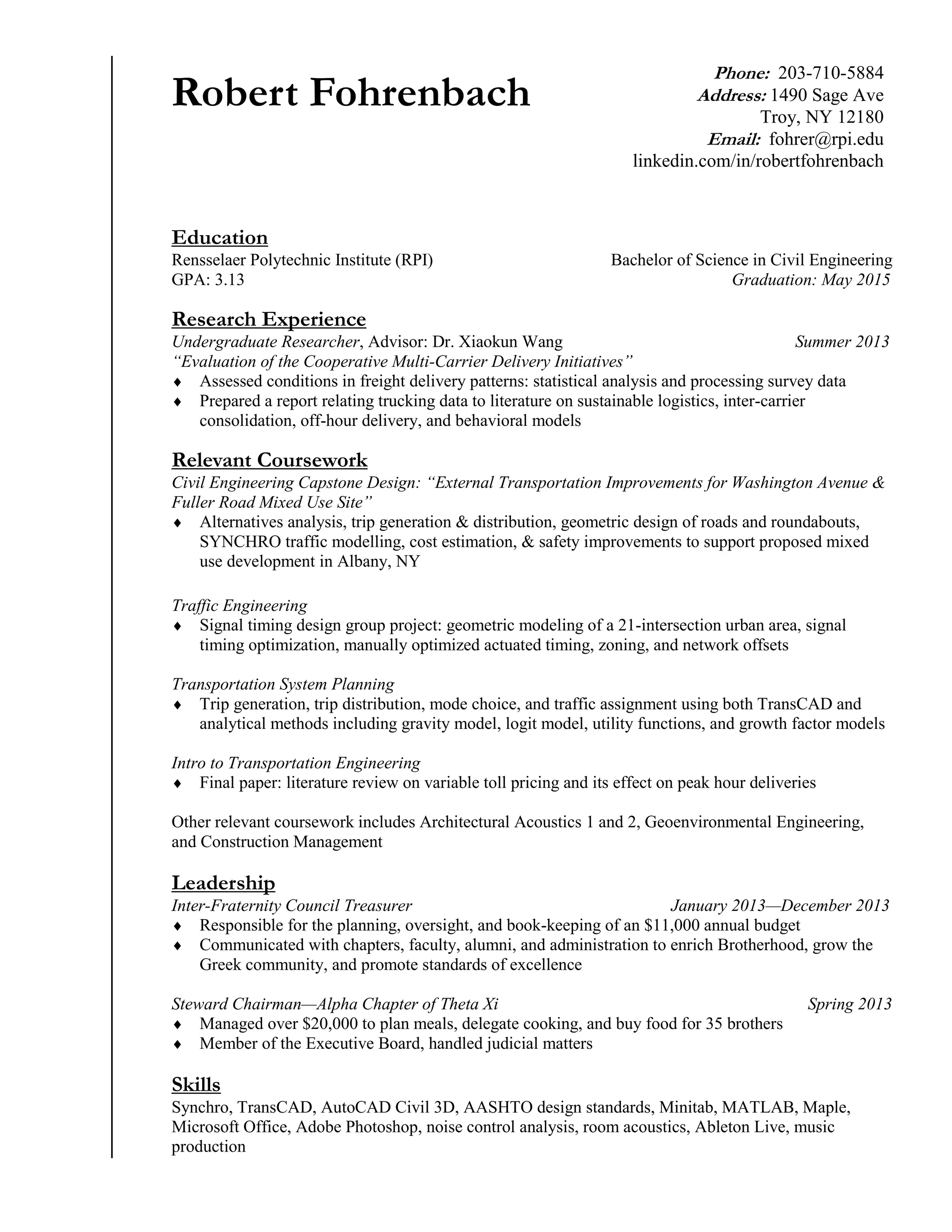 RobertFohrenbach Resume | PDF