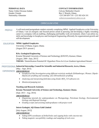 CV_Esther Andam | PDF
