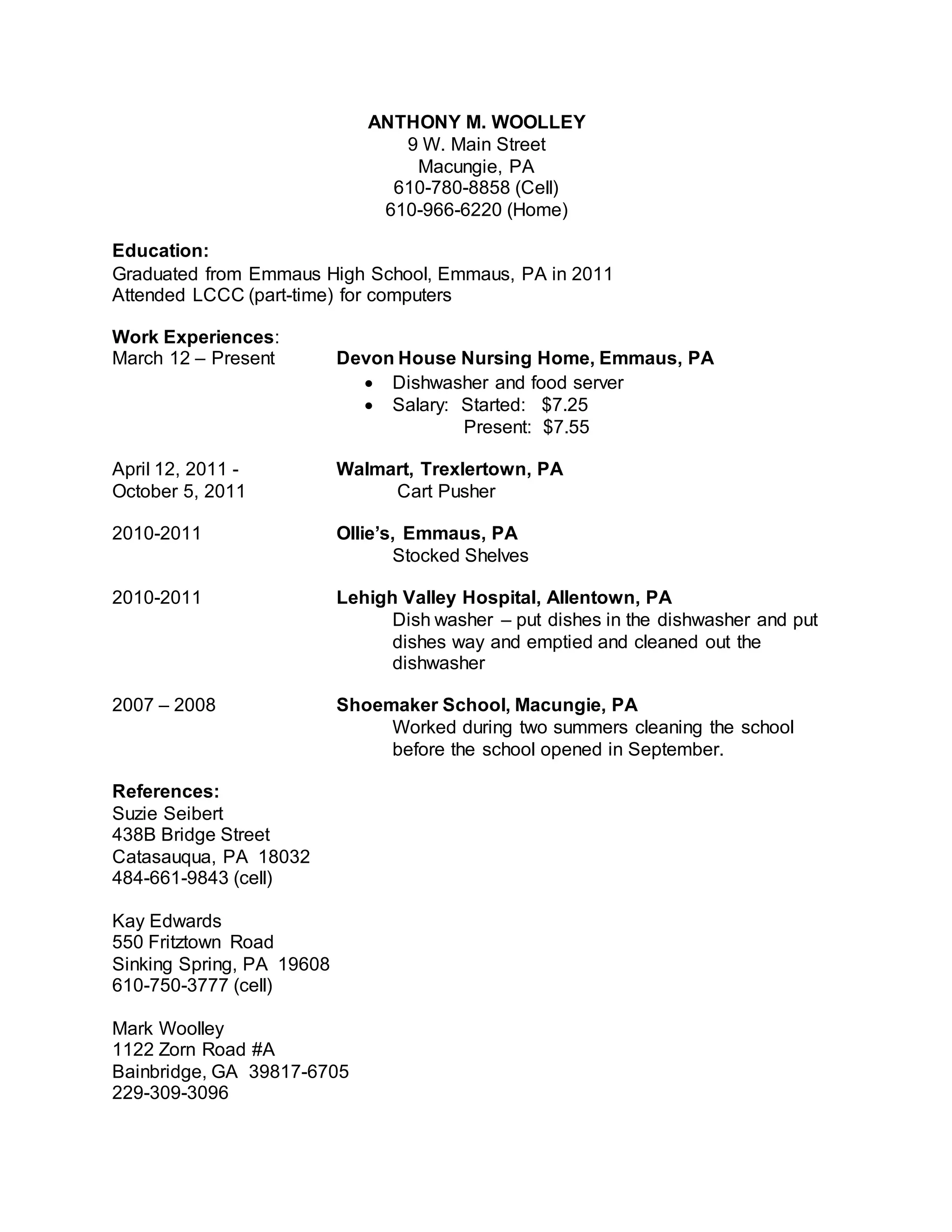 Anthony Resume | DOCX