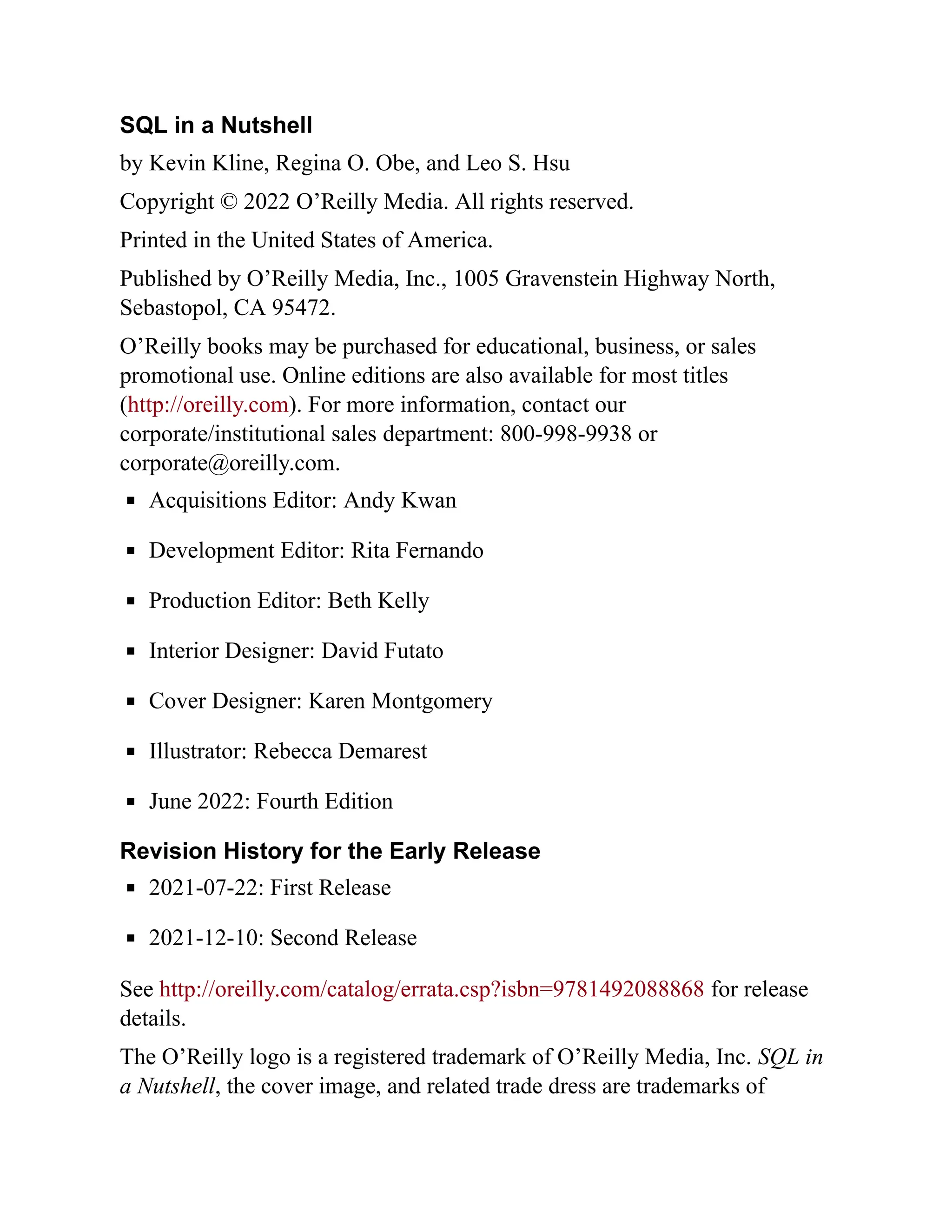 Sql In A Nutshell 4th Edition Second Early Release Kevin Kline | PDF